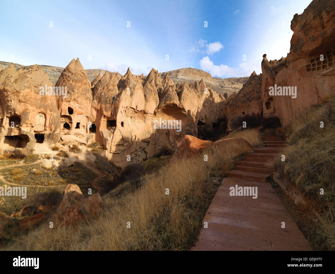 fairy chimneys and volcanic formation at Cappadocia, Turkey Stock Photo ...