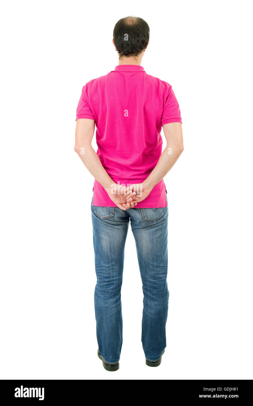 young casual man from the back, full body, isolated Stock Photo - Alamy
