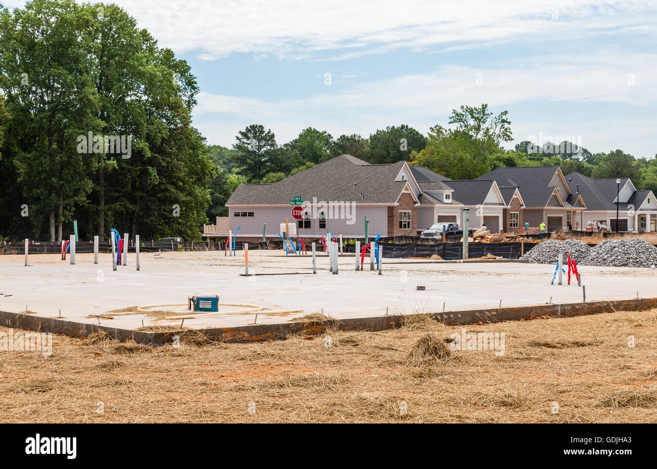 Slab poured on new residential construction site Stock Photo - Alamy