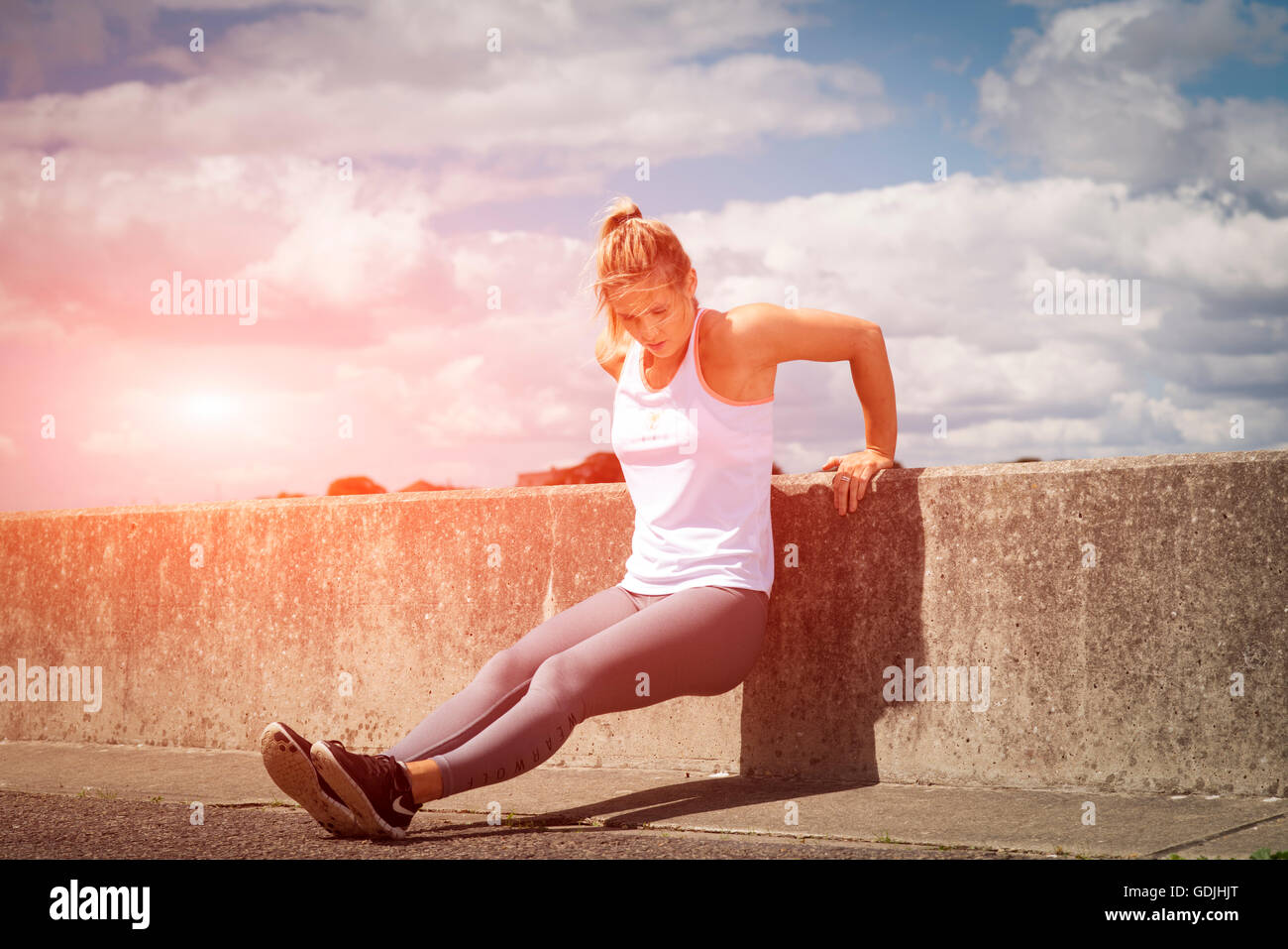 Back woman exercise hi-res stock photography and images - Alamy