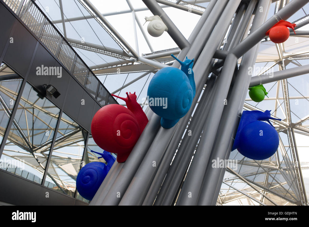 Coloured Snails in central railway station, Naples, Italy Stock Photo ...