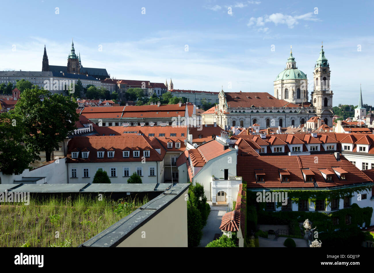 View from the Wallenstein Palace Gardens (Valdstejnska Zahrada) in the ...