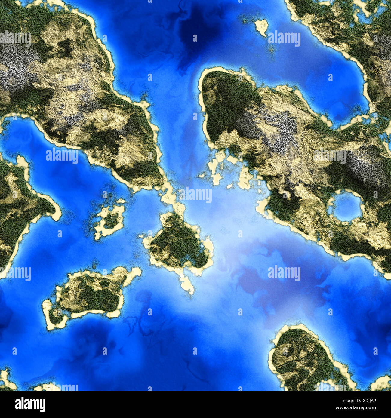 Seamless Texture land and sea 3D illustration Stock Photo - Alamy