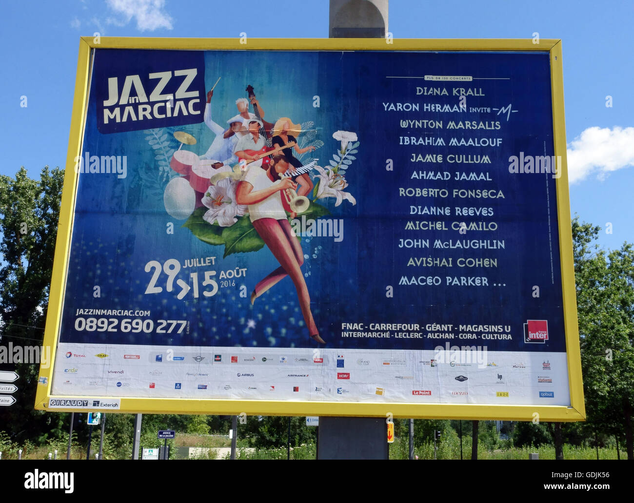Billboard For Jazz In Marciac Music Festival Bordeaux France Stock billboard-for-jazz-in-marciac-music-festival-bordeaux-france-stock