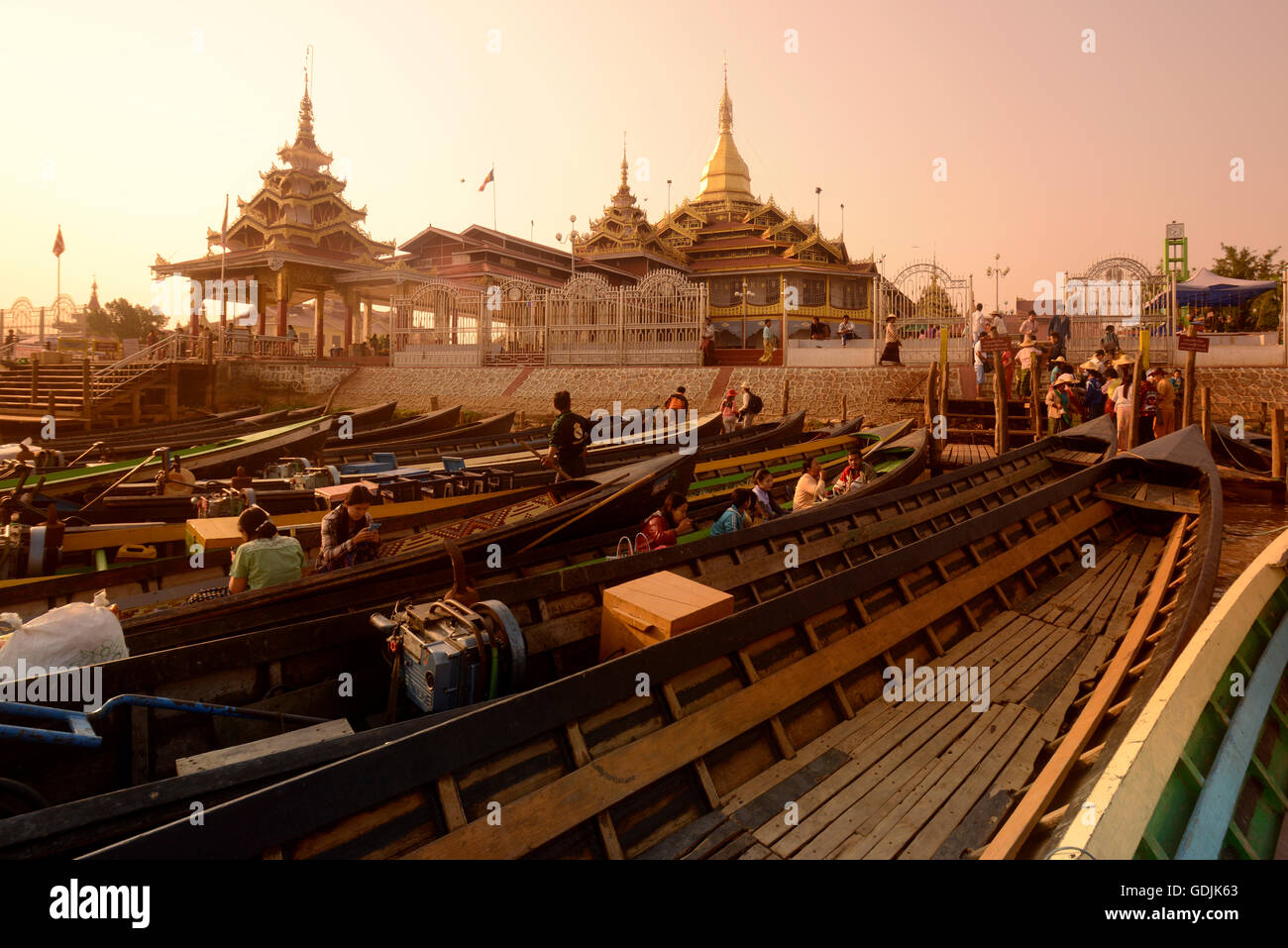 the temple at the Village of Phaung Daw Oo at the Inle Lake in the Shan ...