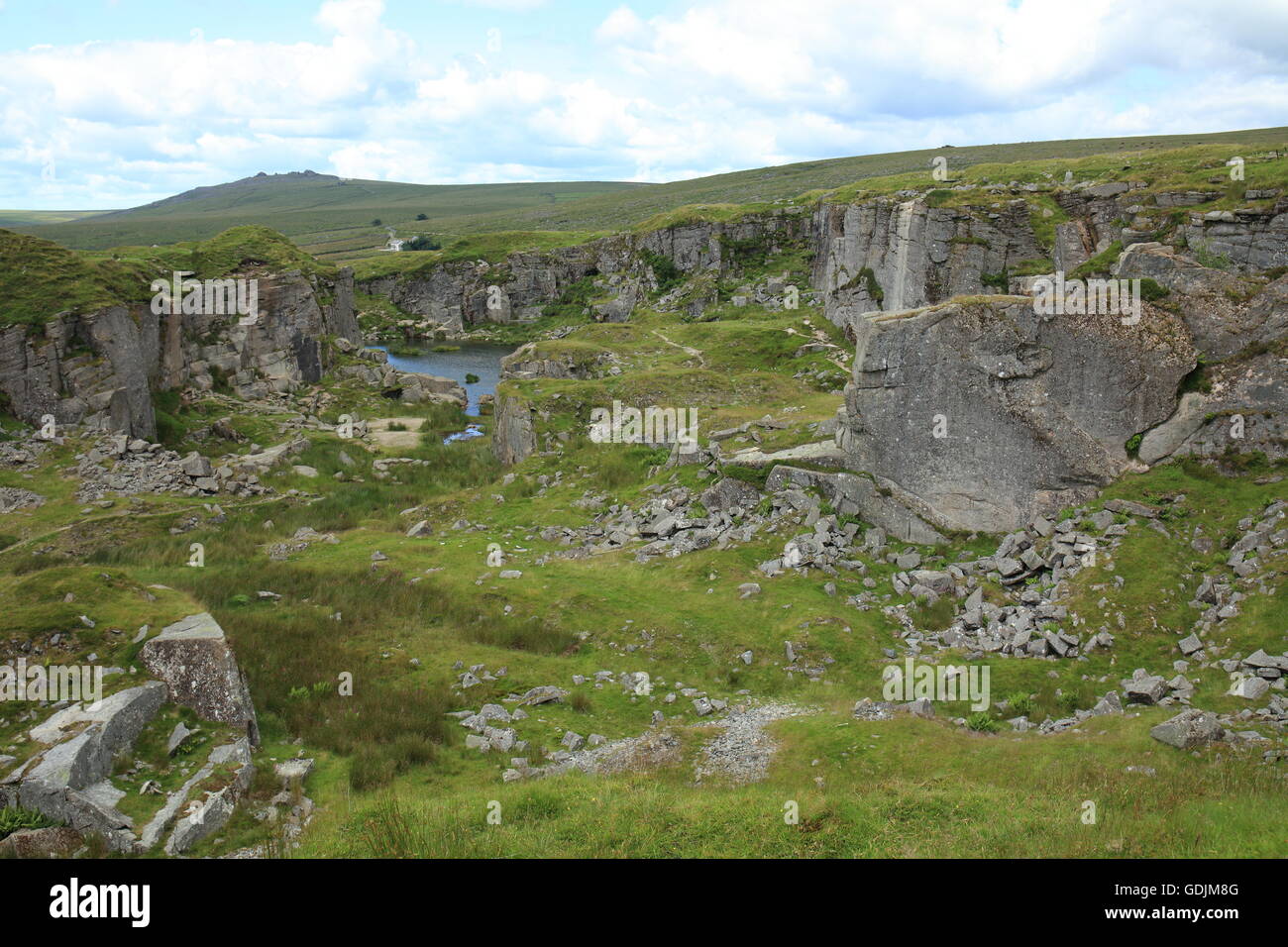 Foggintor disused granite quarry near Princetown, Dartmoor National ...