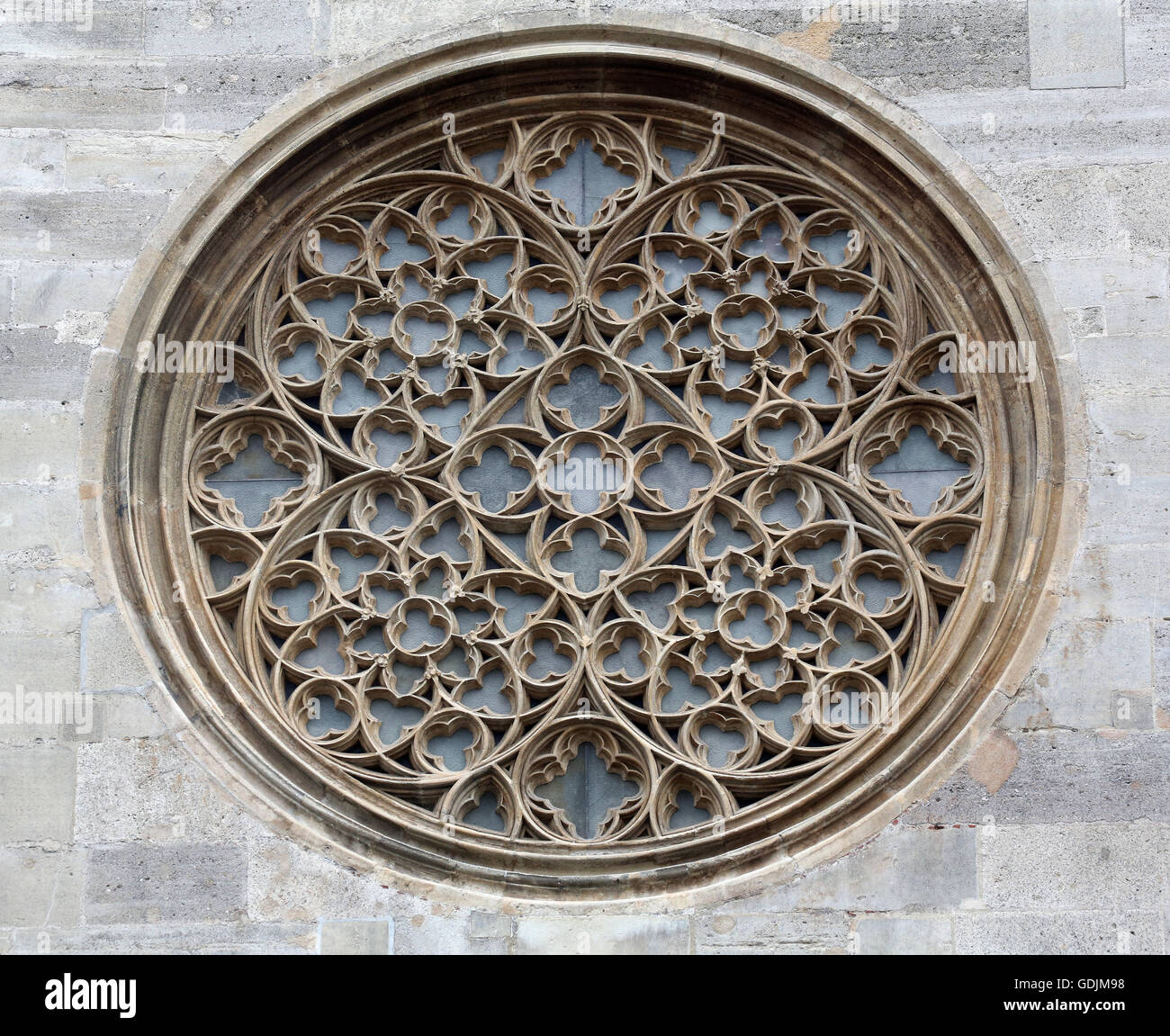 Rose window on St. Stephen’s Cathedral in Vienna, Austria on October 10 ...