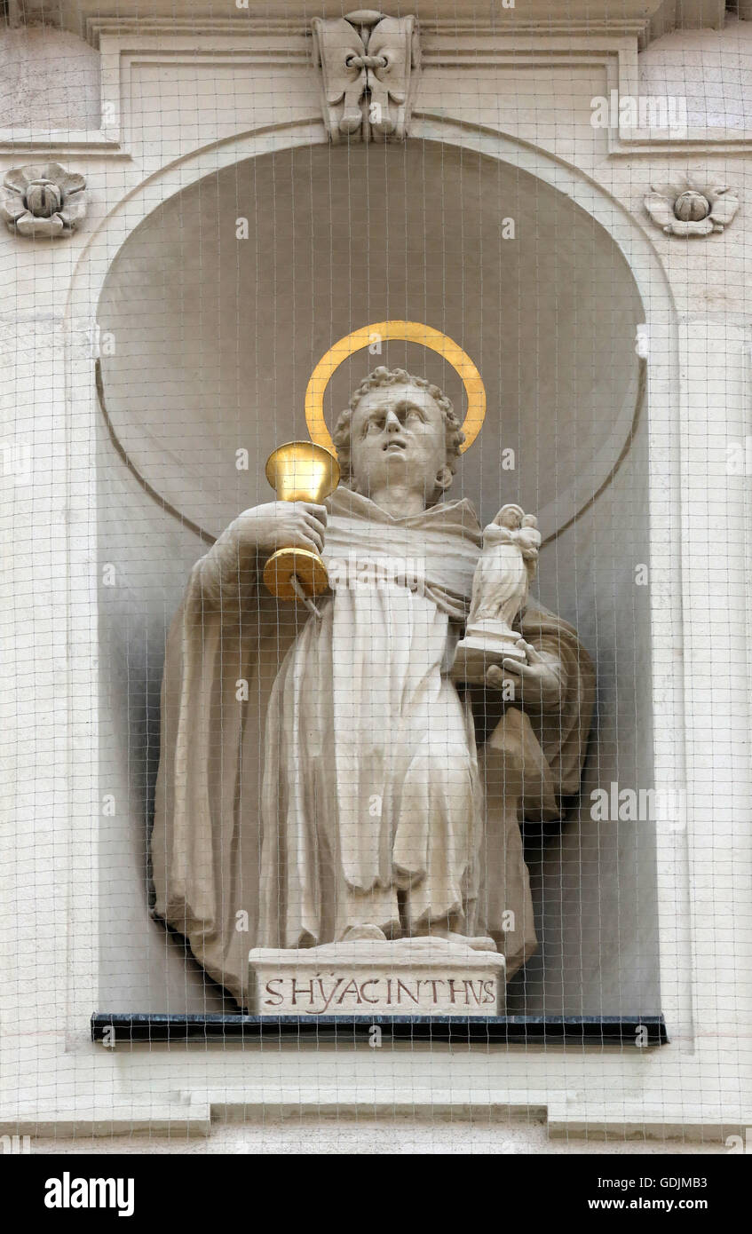 Saint Hyacinth on the facade of Dominican Church in Vienna, Austria ...