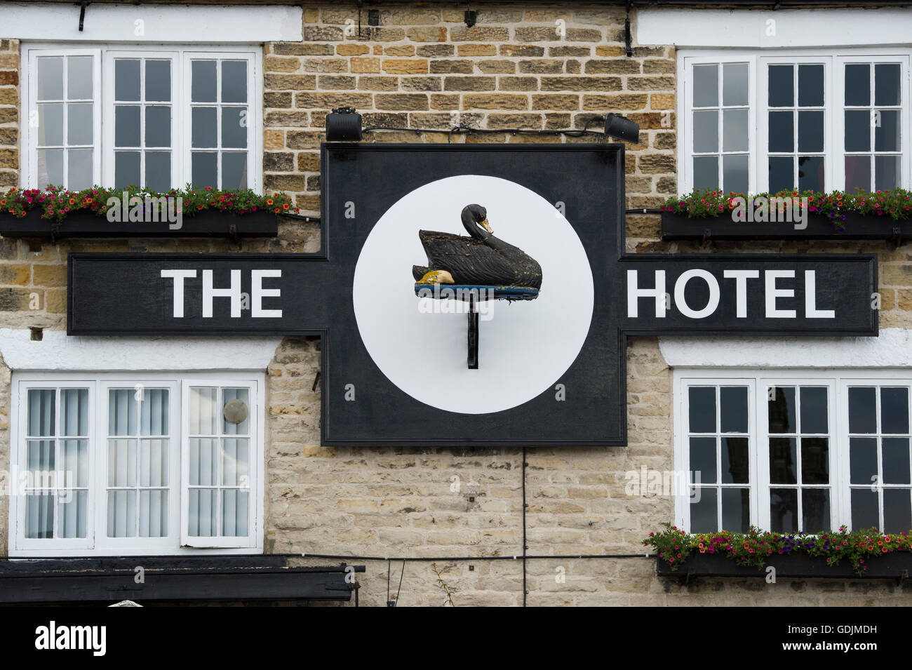Black Swan Hotel, Helmsley, North Yorkshire - close-up of the sign ...