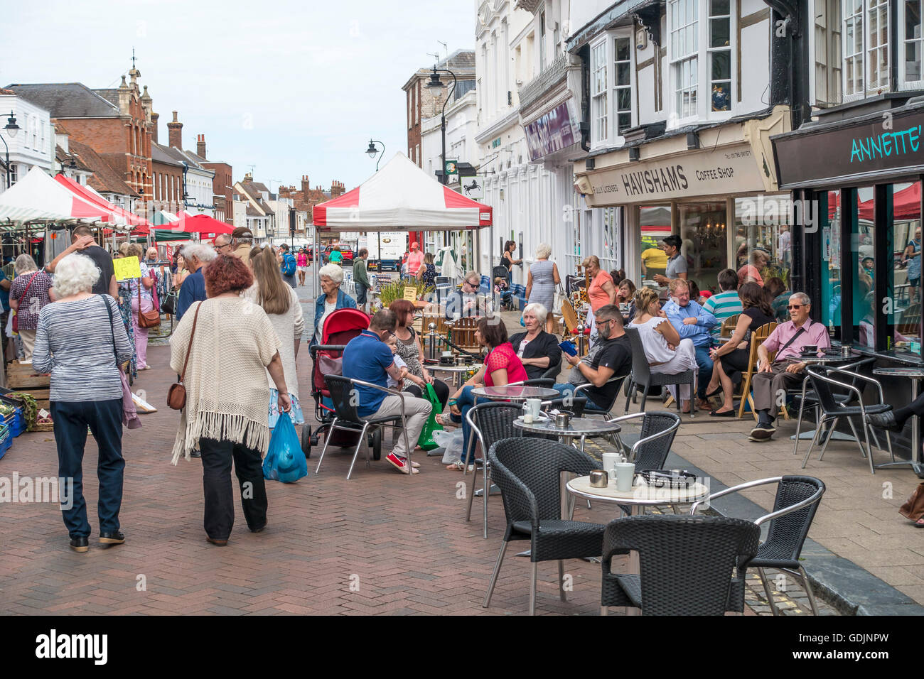 Coffee Shop Tea Rooms Market Place Faversham Kent UK Stock Photo - Alamy