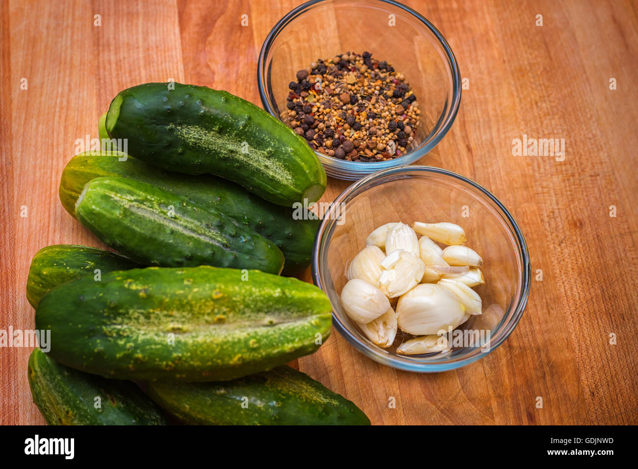 Main items to make pickles Stock Photo - Alamy