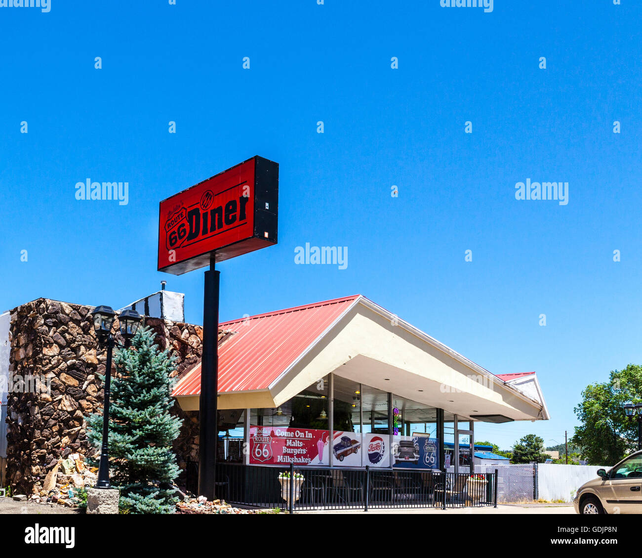 Street Scenes from Williams Arizona's historic Route 66 downtown Stock ...