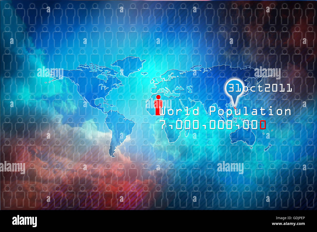 World population global map hi-res stock photography and images - Alamy