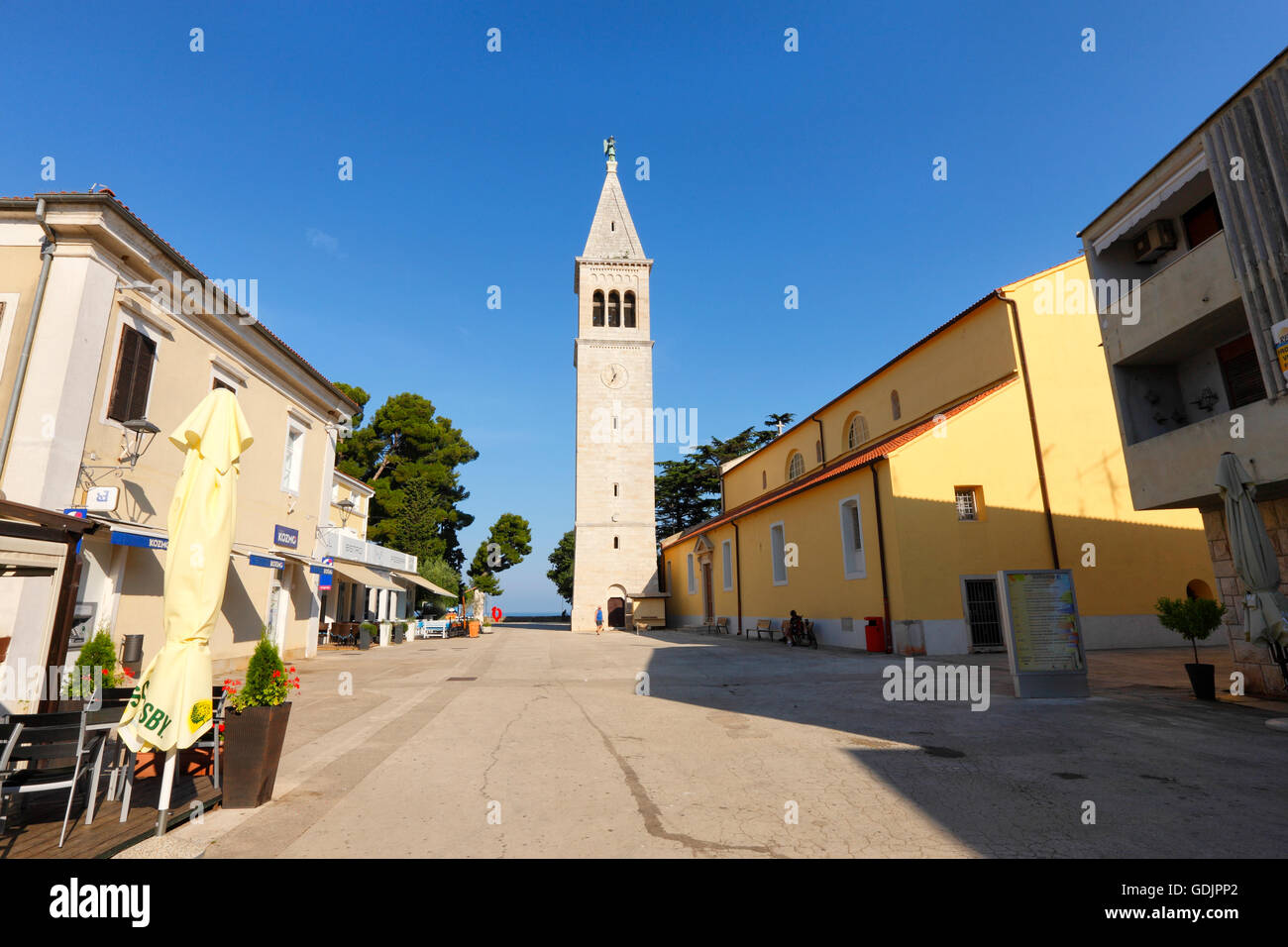 Church and tower in Novigrad Stock Photo - Alamy