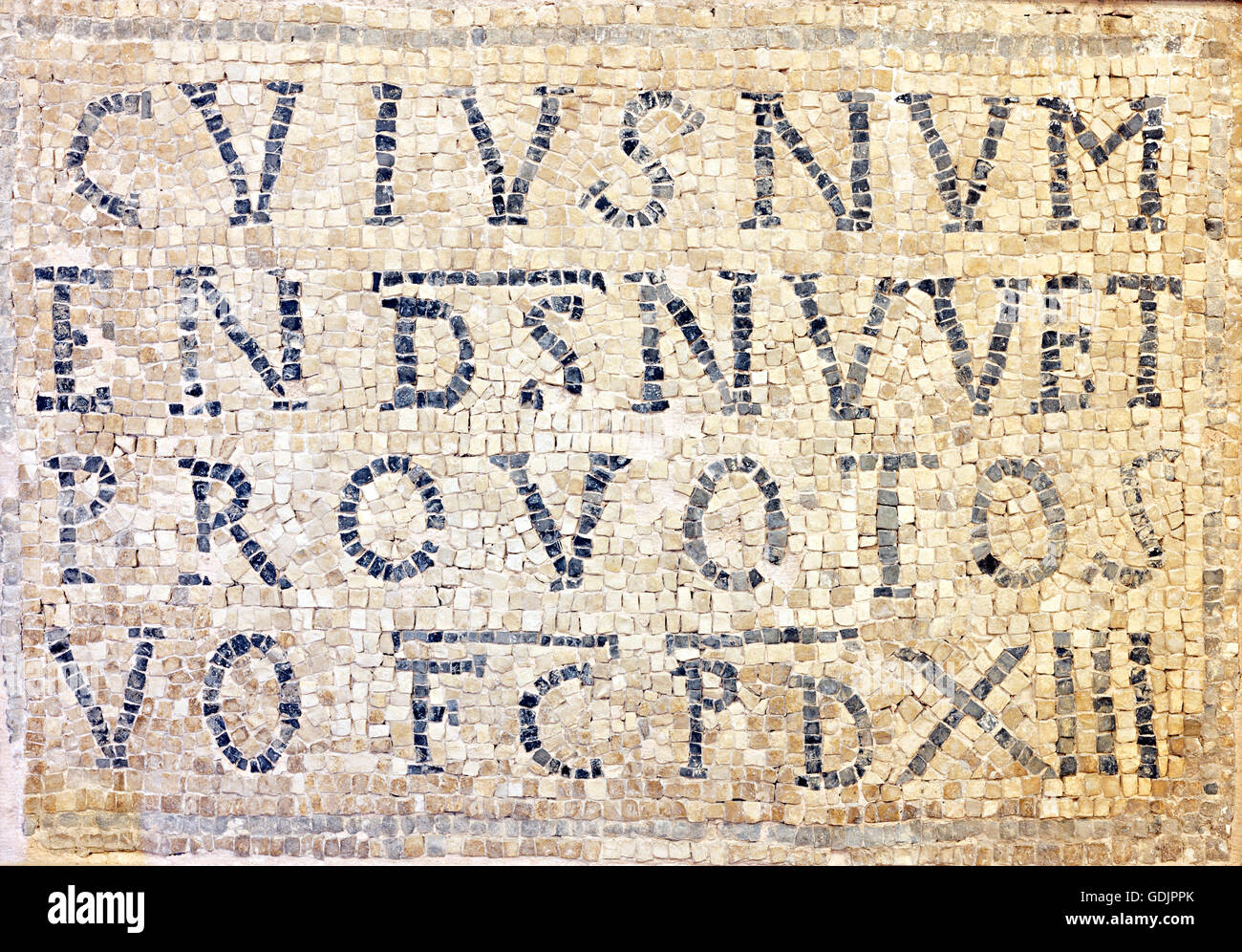 Byzantine mozaic in basilica, Porec.The one whose name God does not ...