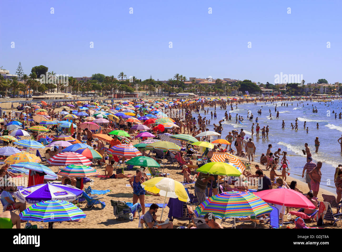 Woman sunbathing on beach in spain hi-res stock photography and images ...