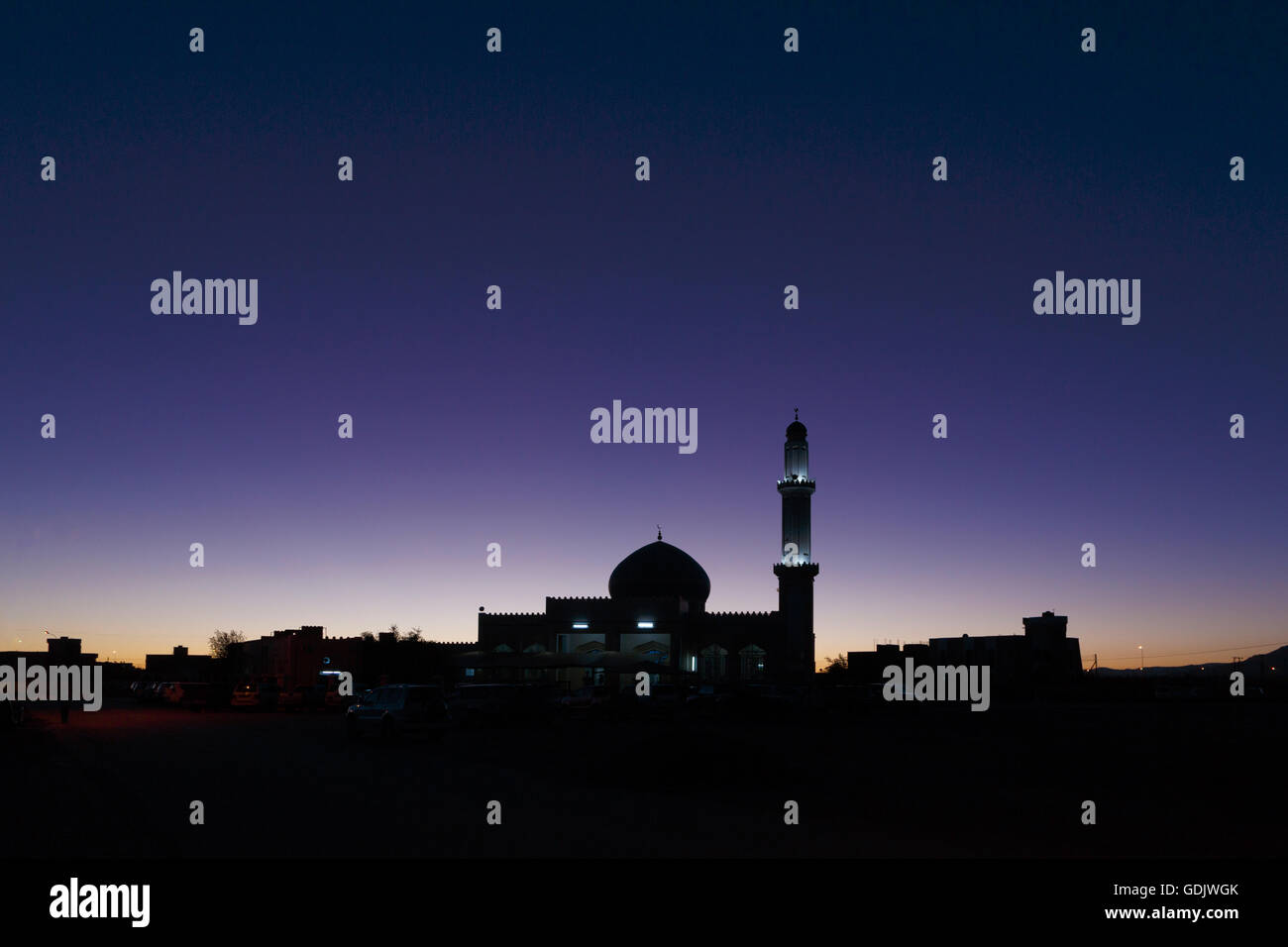 Sunset at a Jebel Akdar Mosque Stock Photo - Alamy