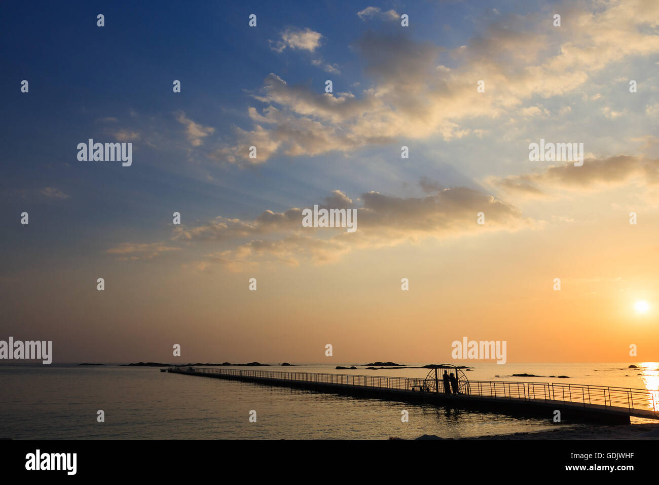 Mirbat, Oman, Beach Pier Sunset Stock Photo - Alamy