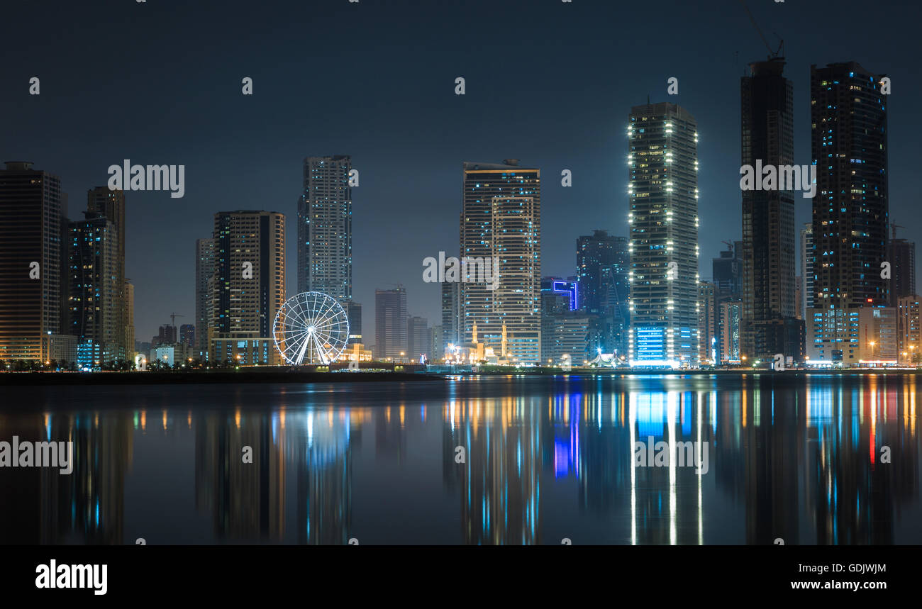 View over Al Khan Lagoon, Sharjah, UAE Stock Photo - Alamy