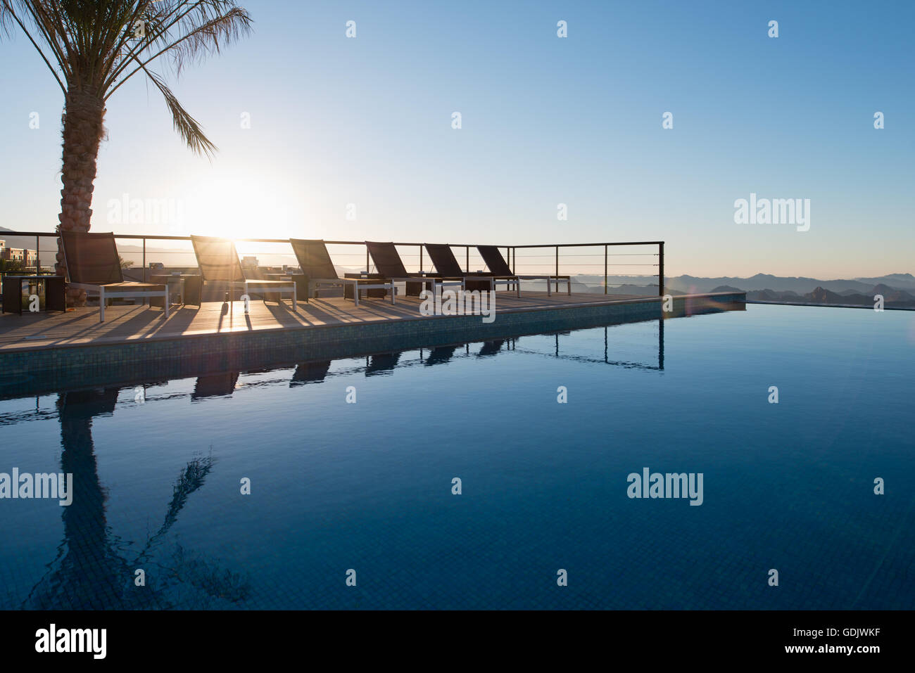 Swimming pool at The View Hotel, Oman Stock Photo - Alamy