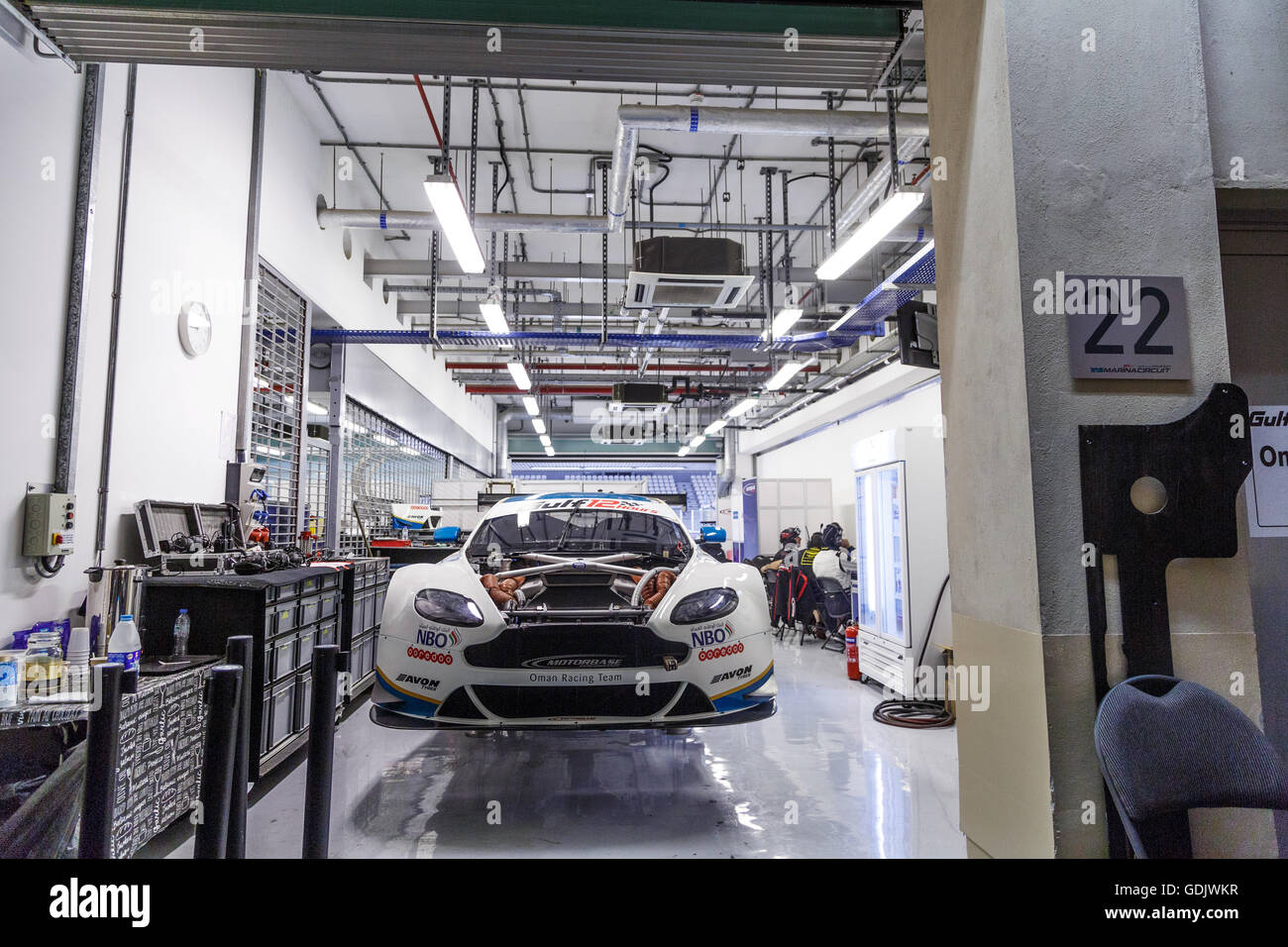Oman Racing Team Pit Garage, 2015 Gulf 12 Hours, Yas Marina, Abu Dhabi ...