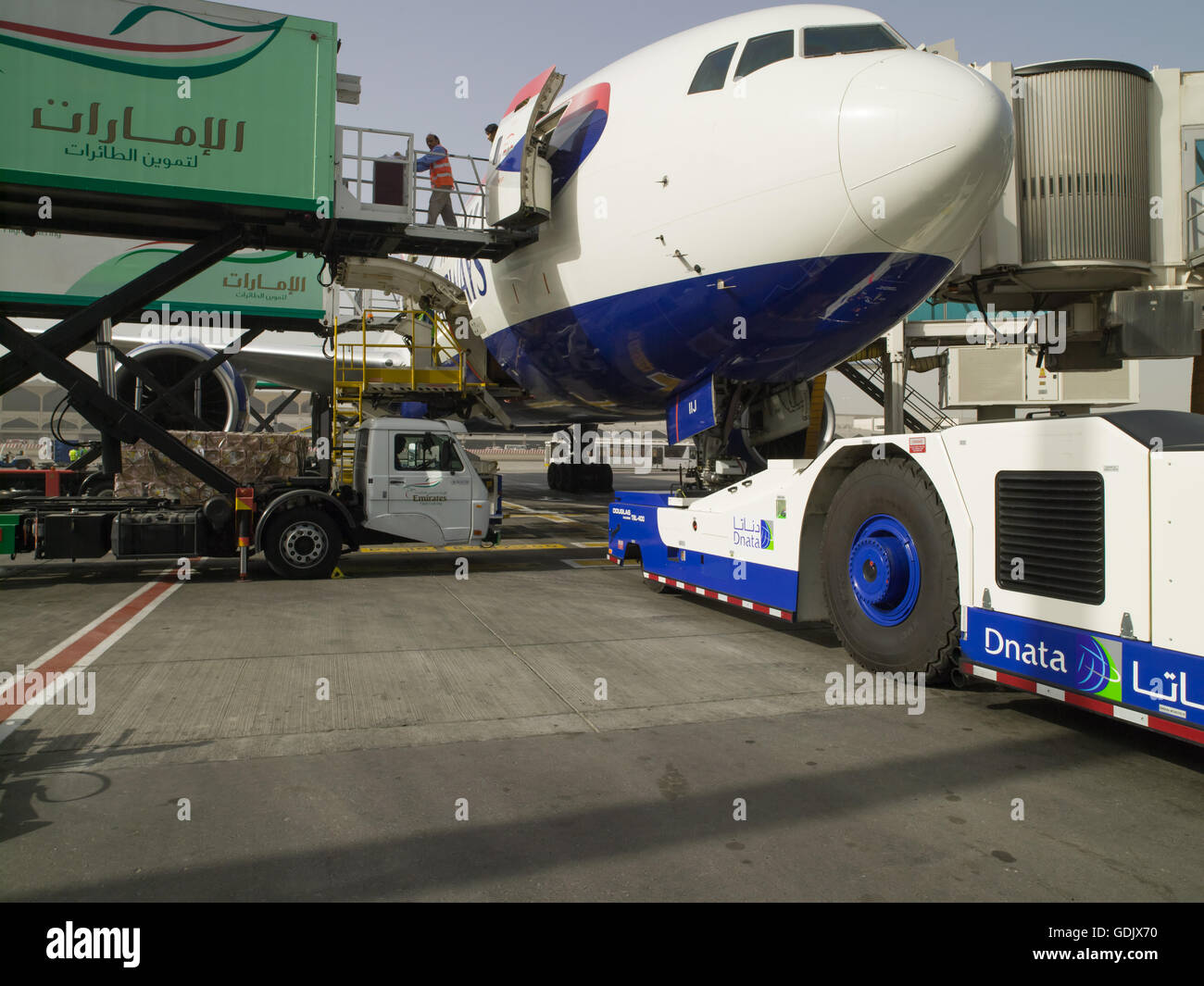 Pushback & Food Modules. Dubai, UAE Stock Photo - Alamy