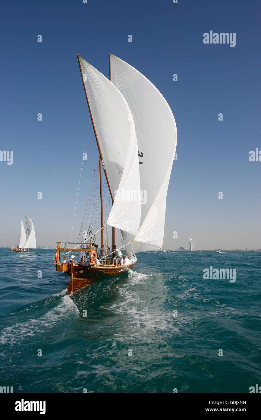 traditional dhow race in dubai, United Arab Emirates Stock Photo - Alamy