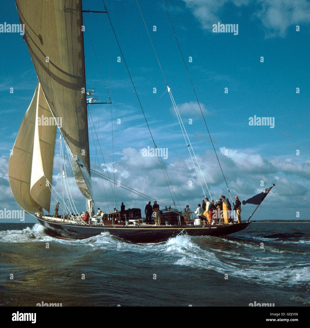 AJAXNETPHOTO. 2006. SOLENT, ENGLAND. - THE J-CLASS YACHT VELSHEDA HEADS ...