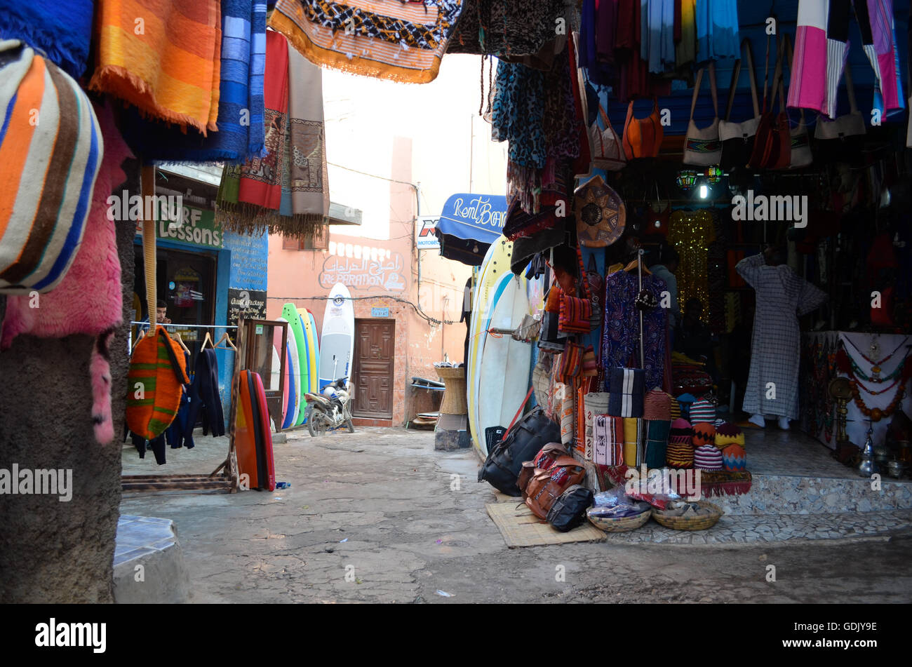 Streets of Taghazout, Morocco Stock Photo - Alamy