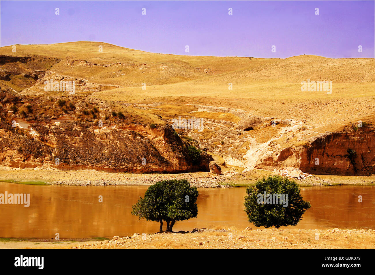 Tigris river near Hasankeyf, Turkey. The Tigris River is the eastern ...