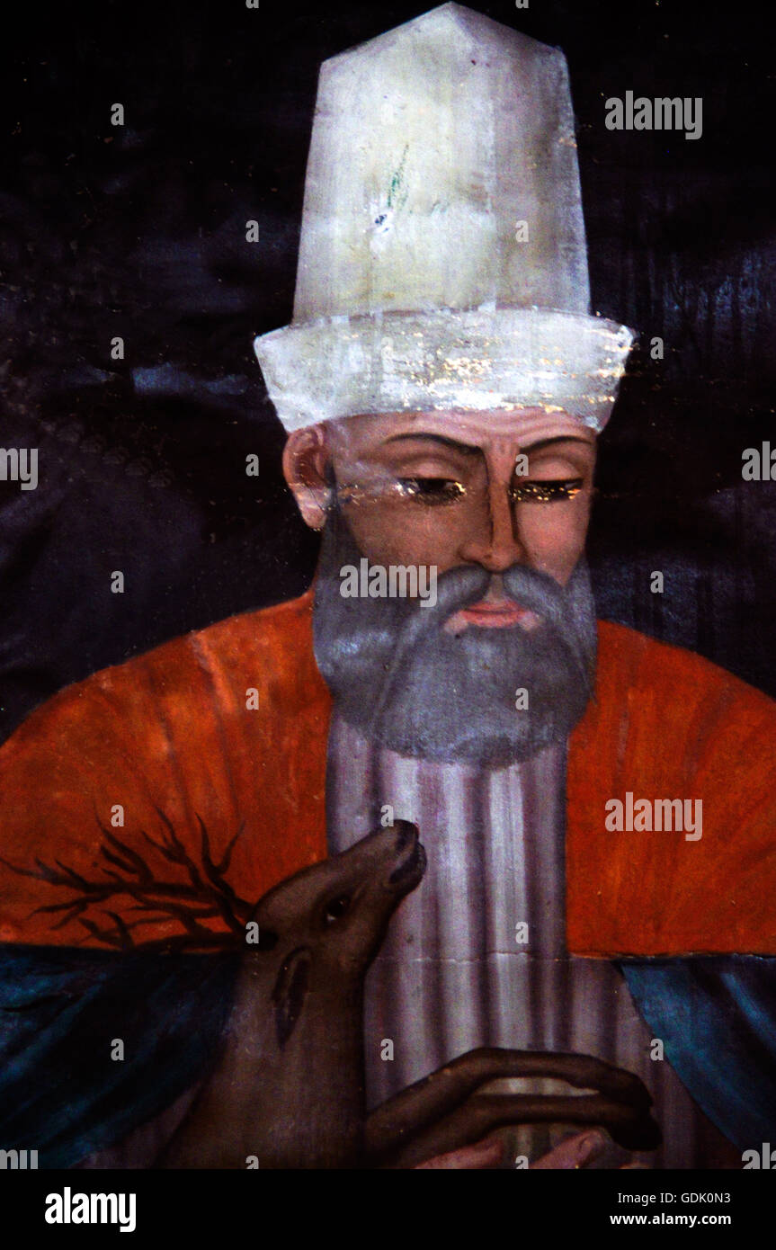 Painting of Haji Bektash Veli, Anatolia, Turkey. Bektashism spread from ...