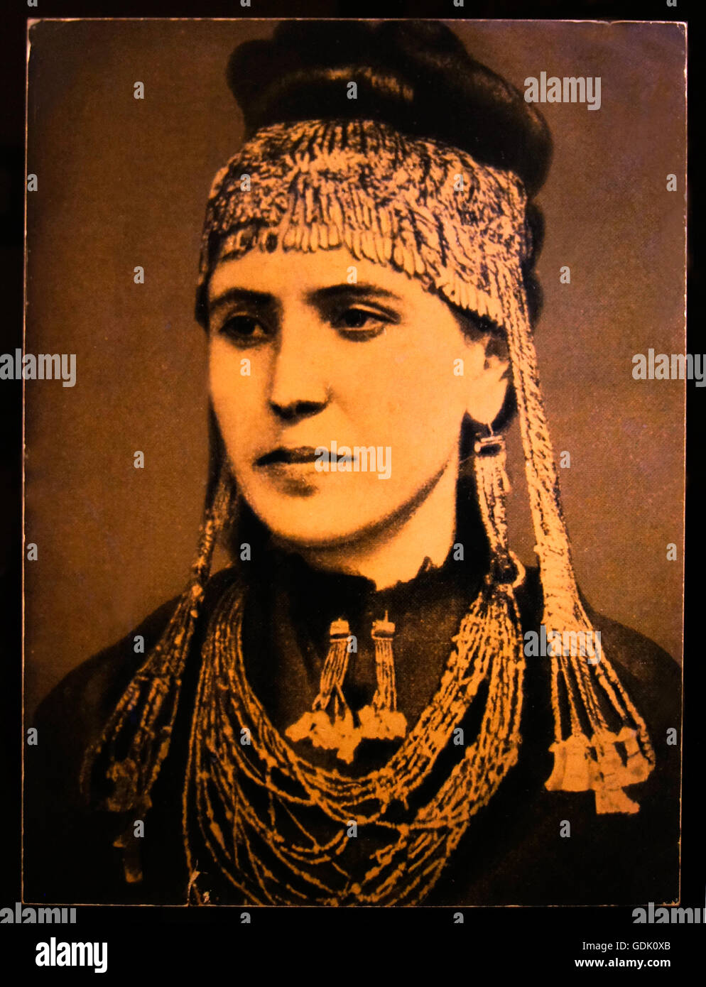 Sophia Schliemann with the so-called "Priam´s Treasure, Troy, Turkey ...