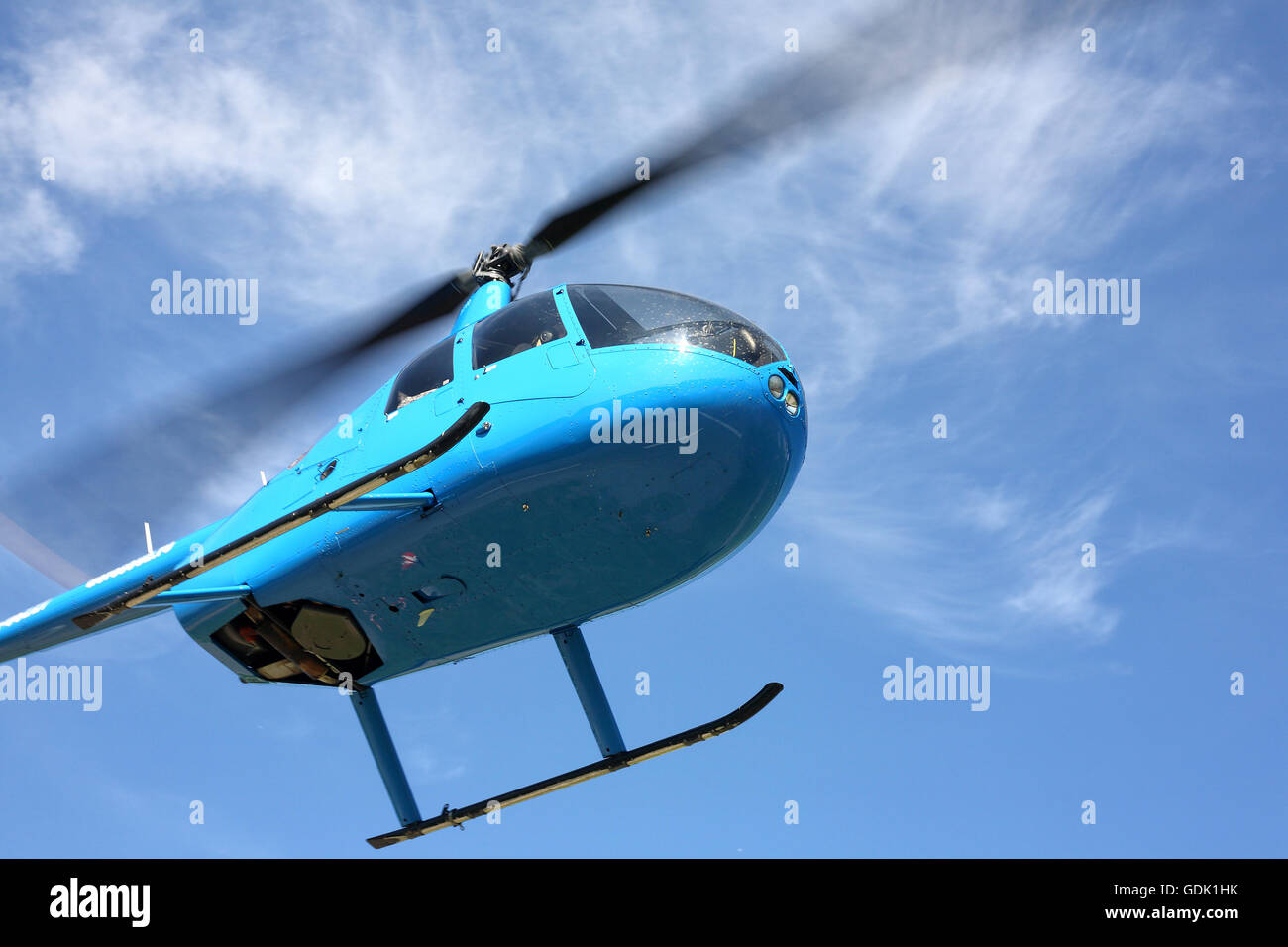 The aircraft - the small blue helicopter at competitions makes flight ...