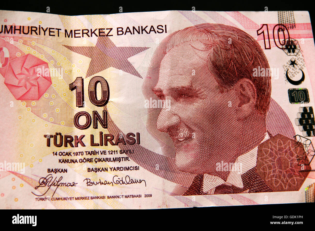 Ten Turkish Lira banknote, with Atatürk on, Turkey Stock Photo - Alamy