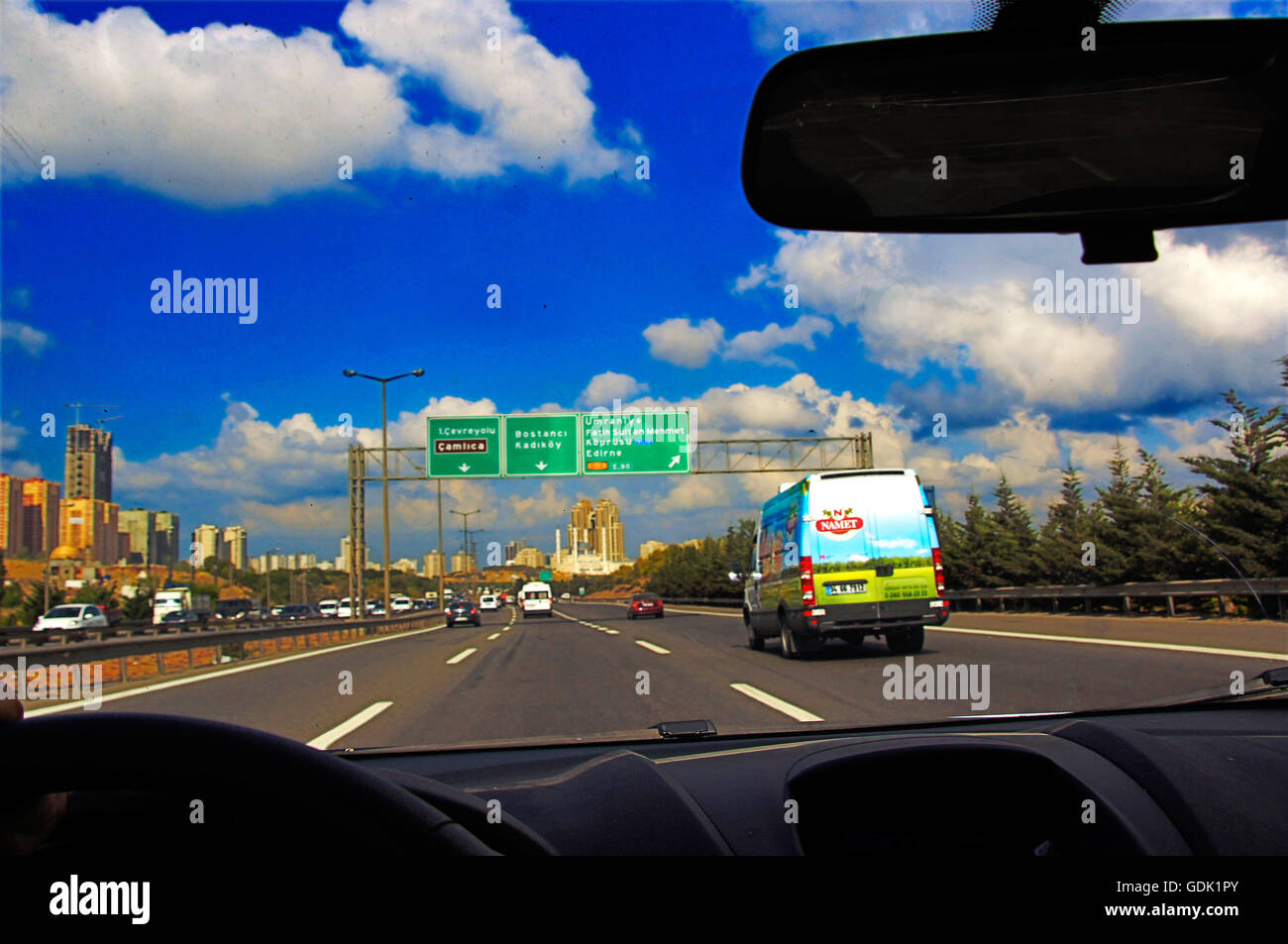 Driving on the E80 highway around Istanbul, Turkey Stock Photo - Alamy