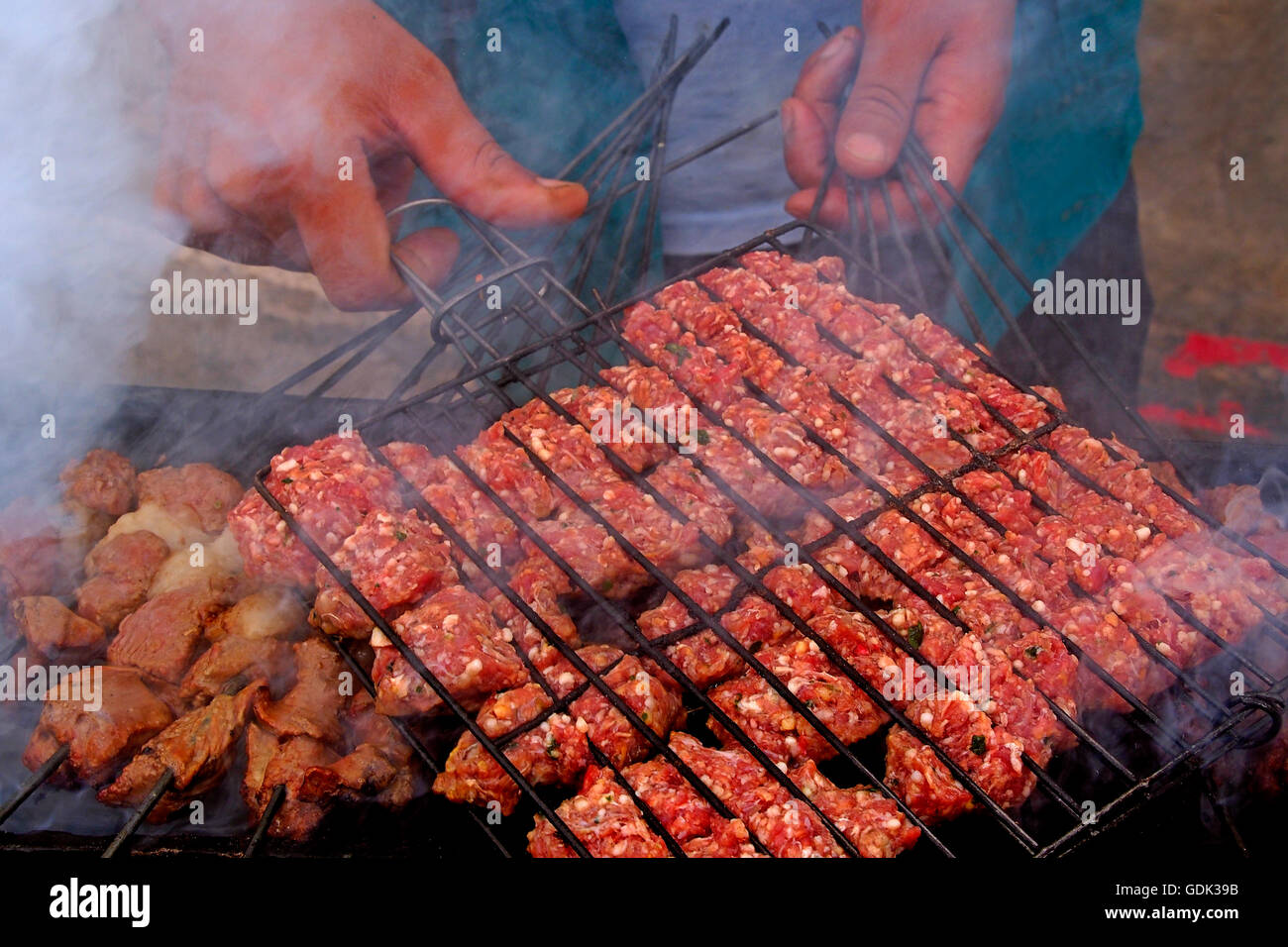 "Kebab" and "Kefta" grilled meat, Fez, Morocco Stock Photo - Alamy