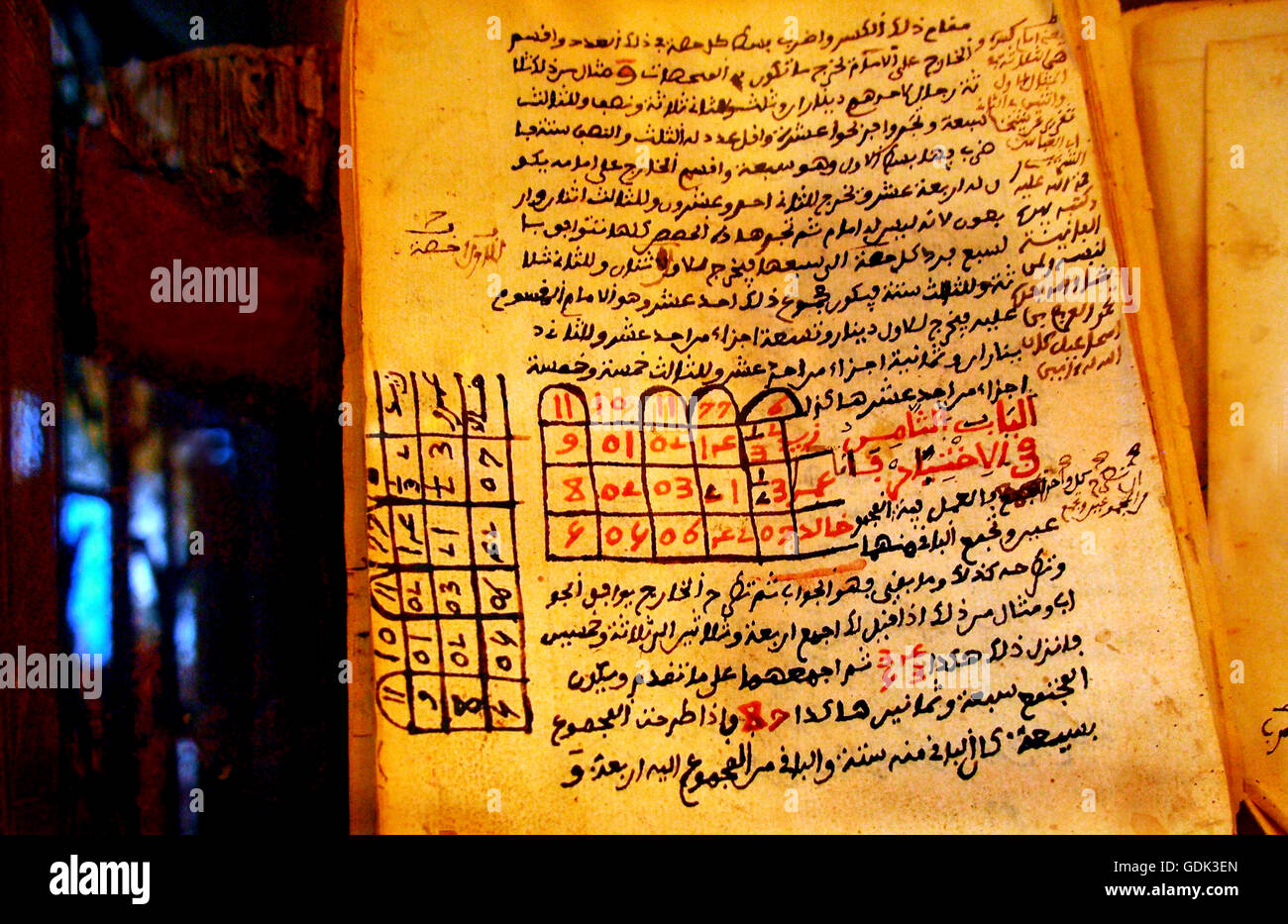 XVIIc. mathematic book at the Tamegroute Library, Tamegroute is a ...