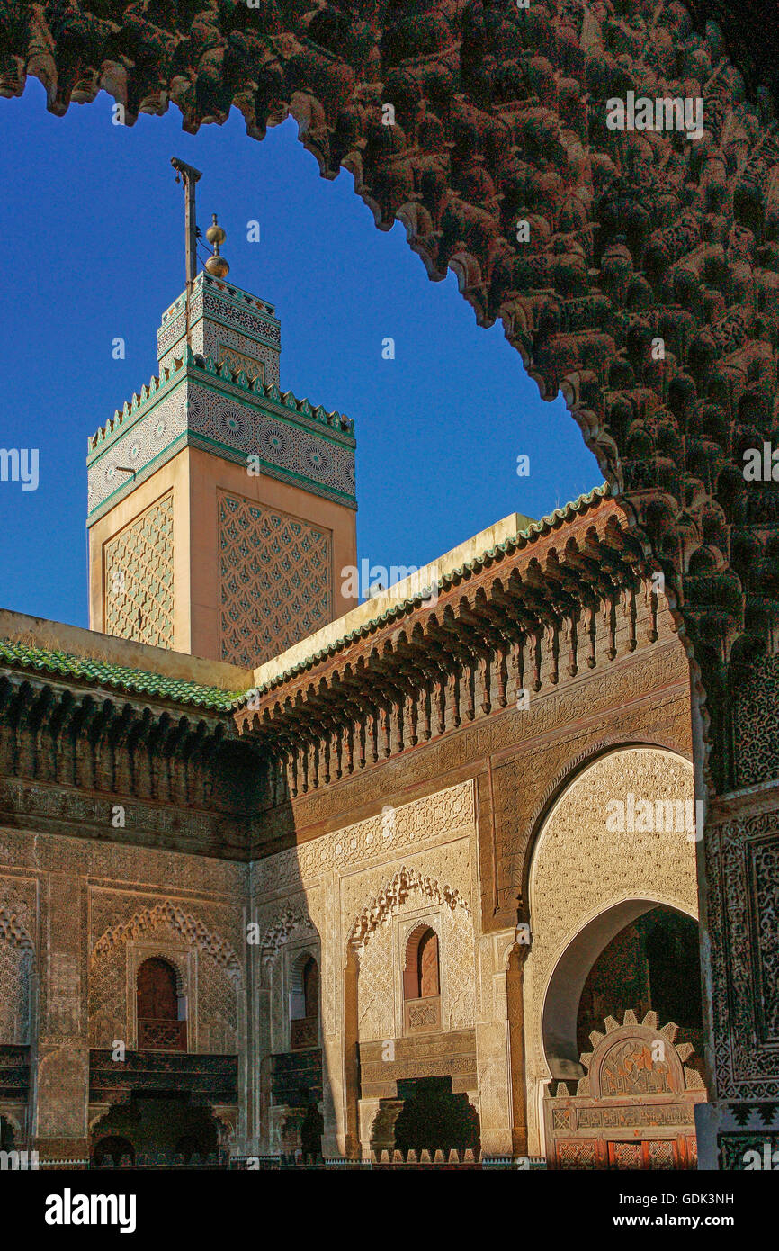 Madrasa Bou Inania, at Fes, Morocco Stock Photo - Alamy