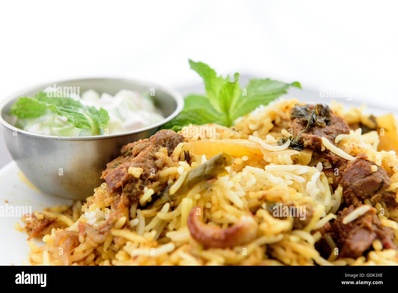 Beef Biryani with Raitha Stock Photo - Alamy