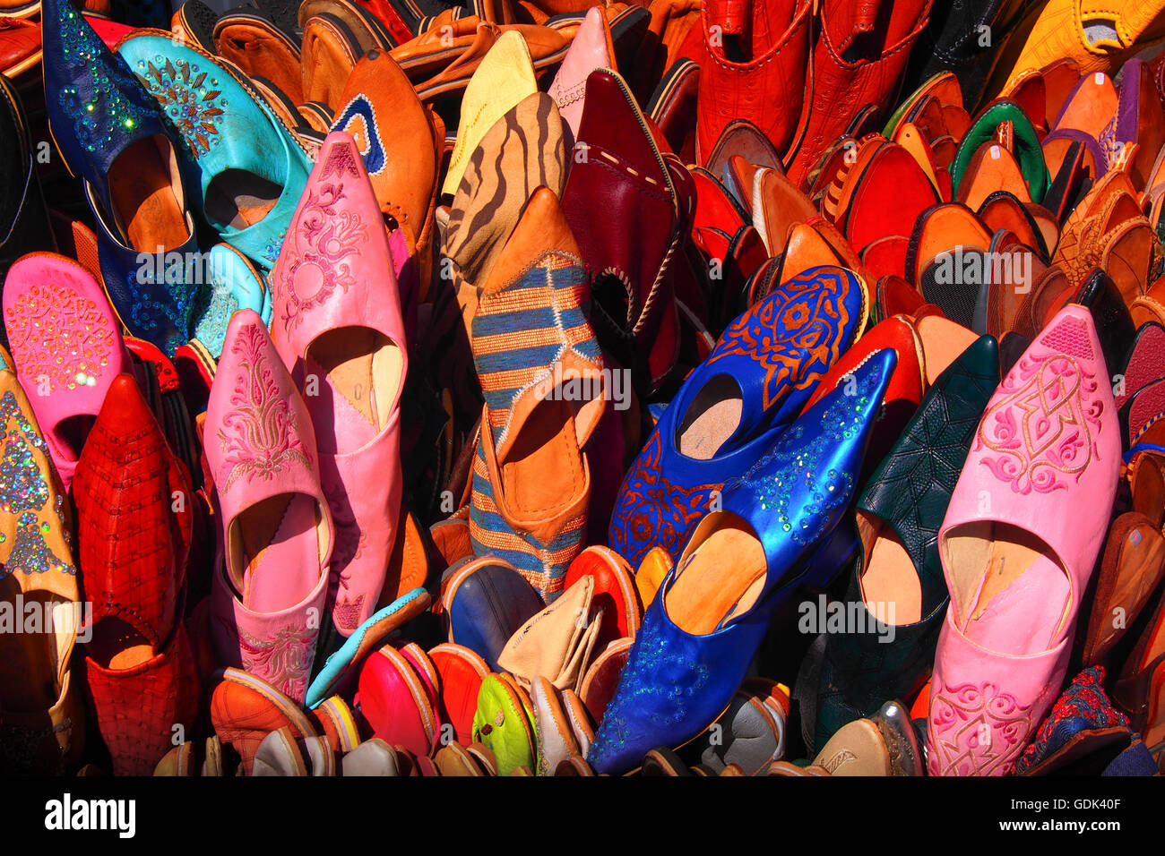 "Babouche" leather shoes, Morocco Stock Photo - Alamy