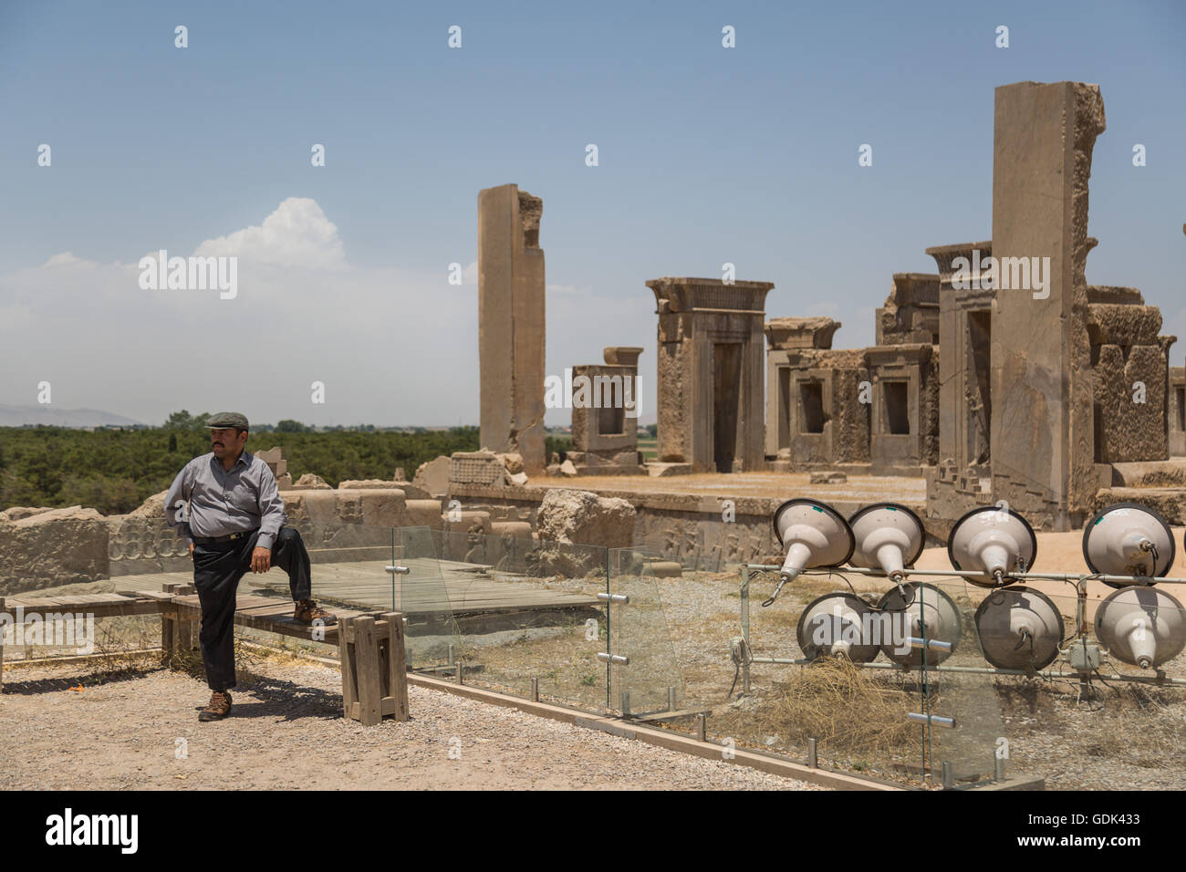 Man is being photographed in Takht-e-Jamshid, Perspolis in Marv-Dasht ...