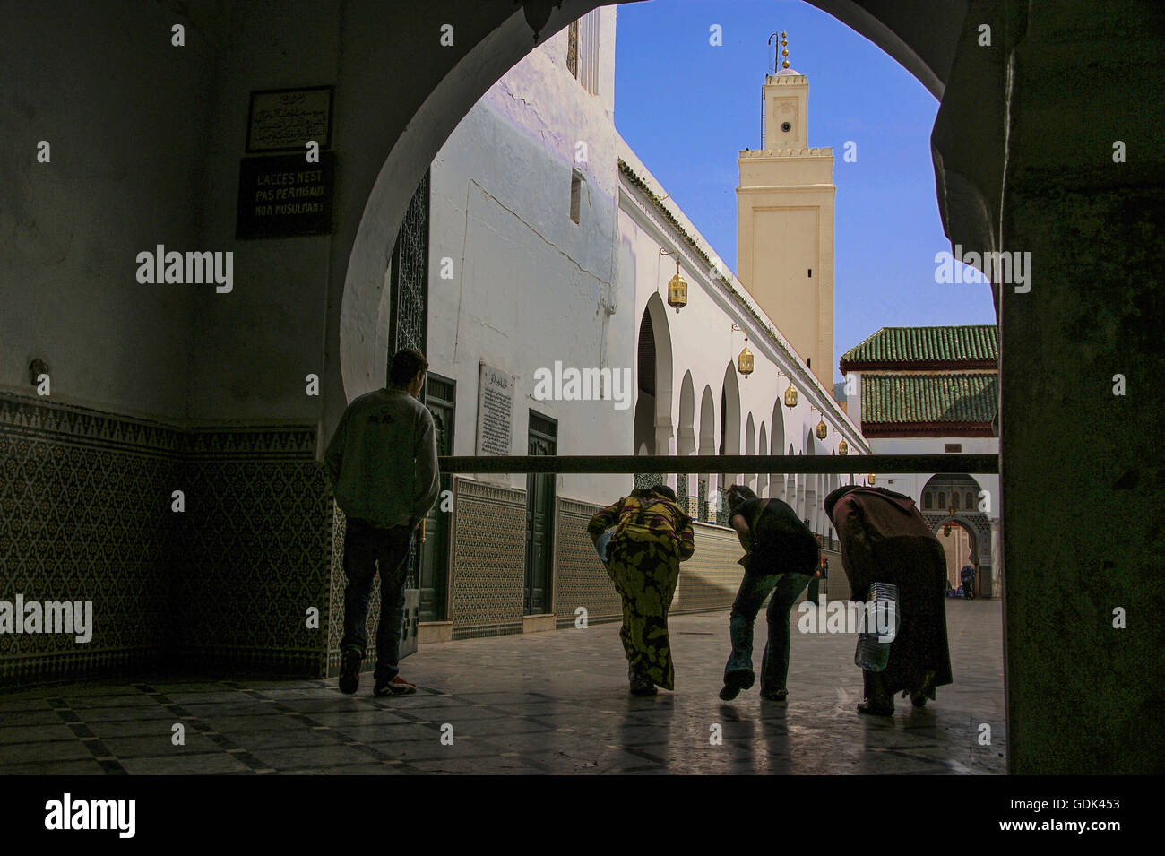 Entering the Holy Shrine, at Moulay Idriss, Meknes, Morocco Stock Photo ...