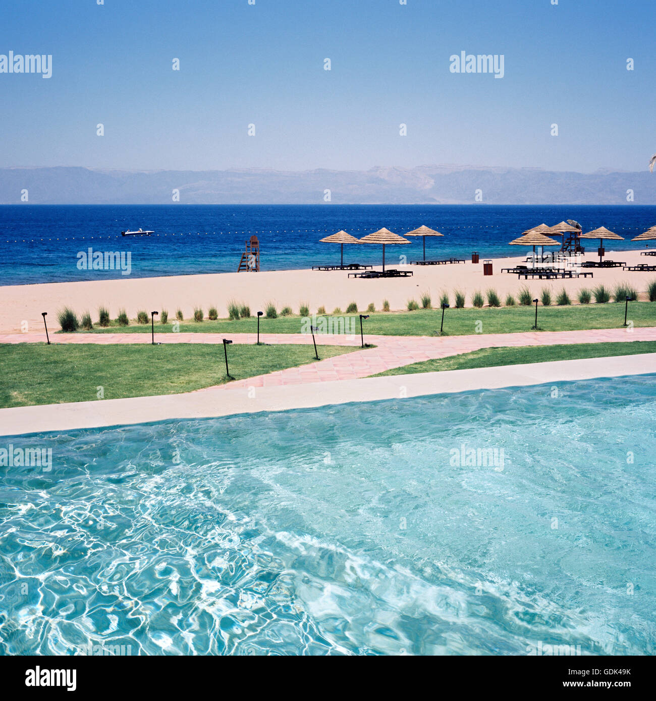 Swimming pool at the Movenpick Hotel. Aqaba, Jordan Stock Photo - Alamy