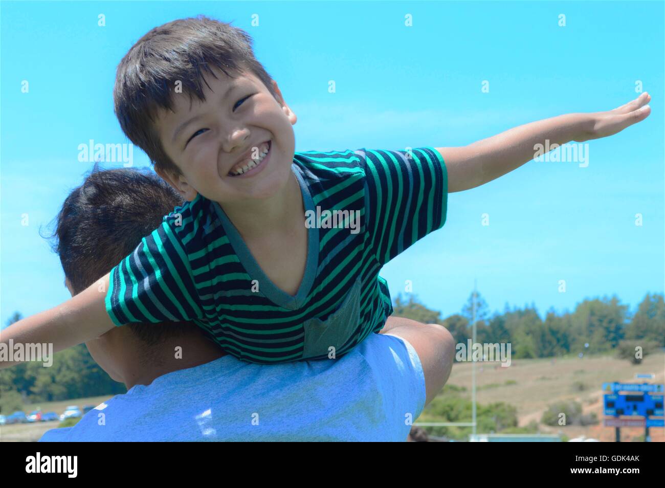 Boy letting his imagination fly Stock Photo - Alamy
