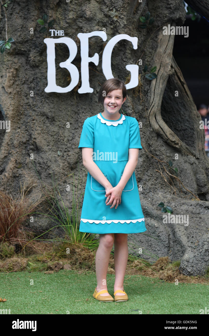 Ruby Barnhill at the UK Premiere of The BFG at Odeon Leicester Square ...