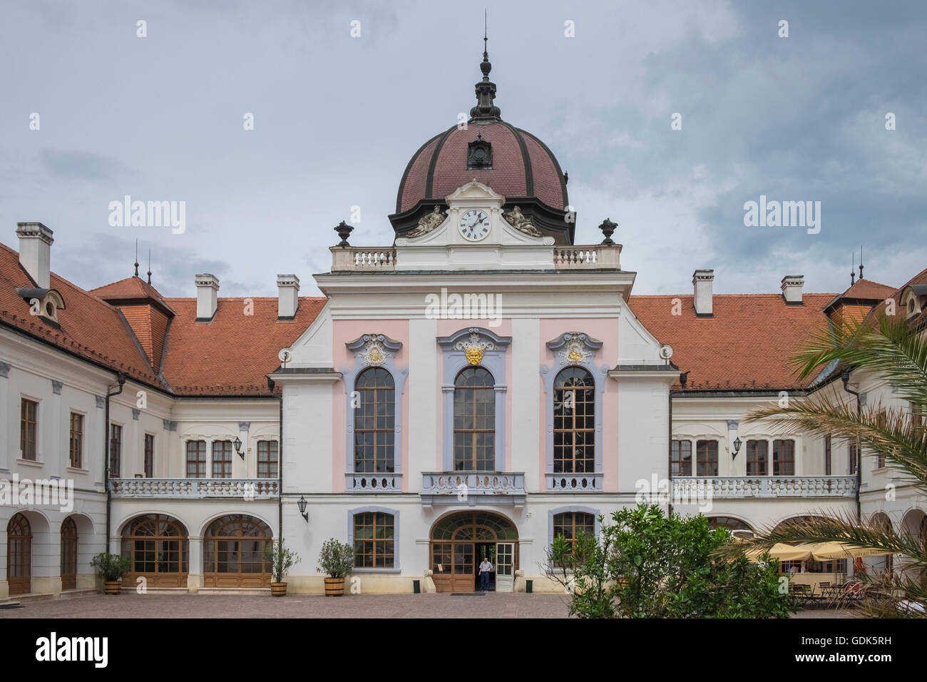 Courtyard at the back of Royal Godollo Palace, Godollo, Pest County ...