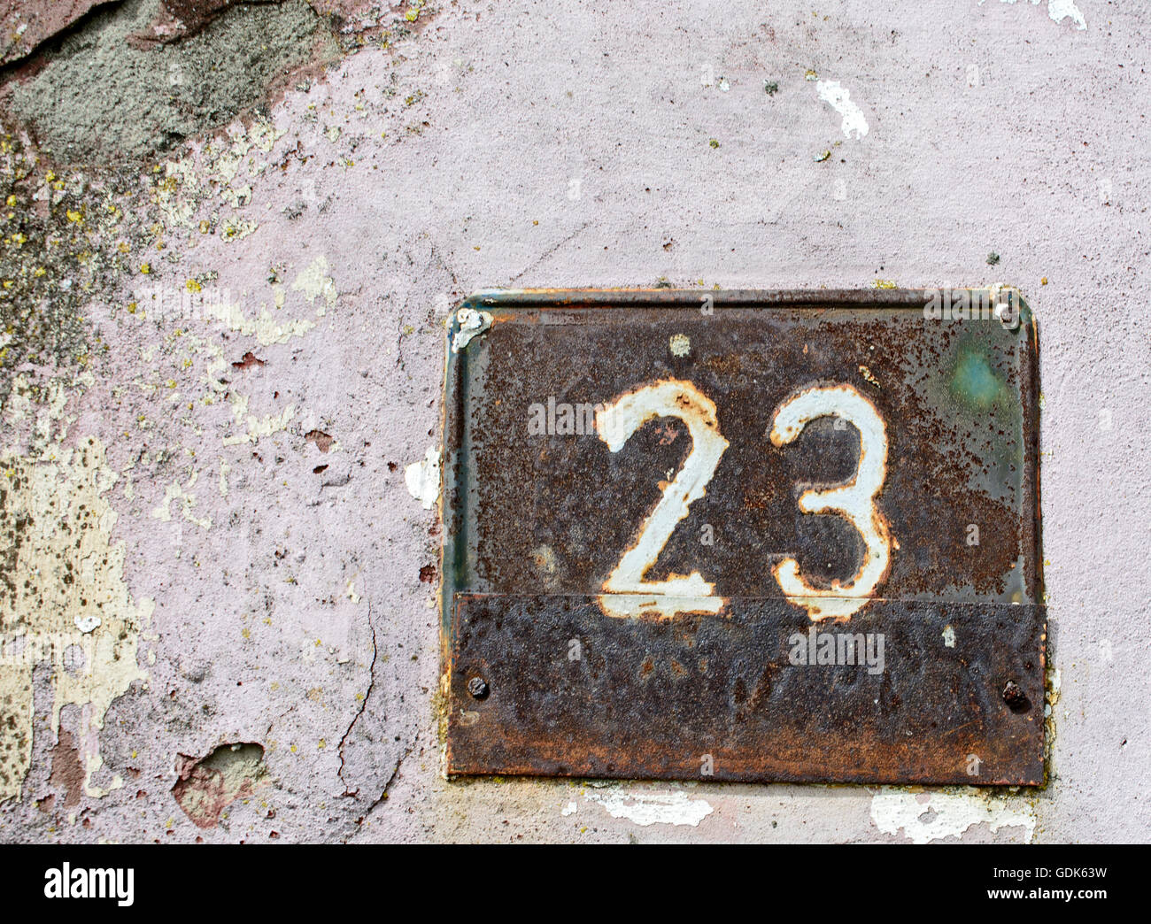 Old house with the number 23 and the name of the street Stock Photo - Alamy