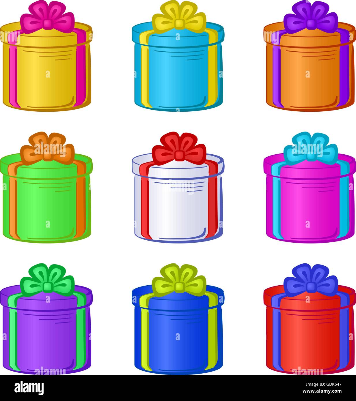 Round box green ribbon Stock Vector Images - Alamy