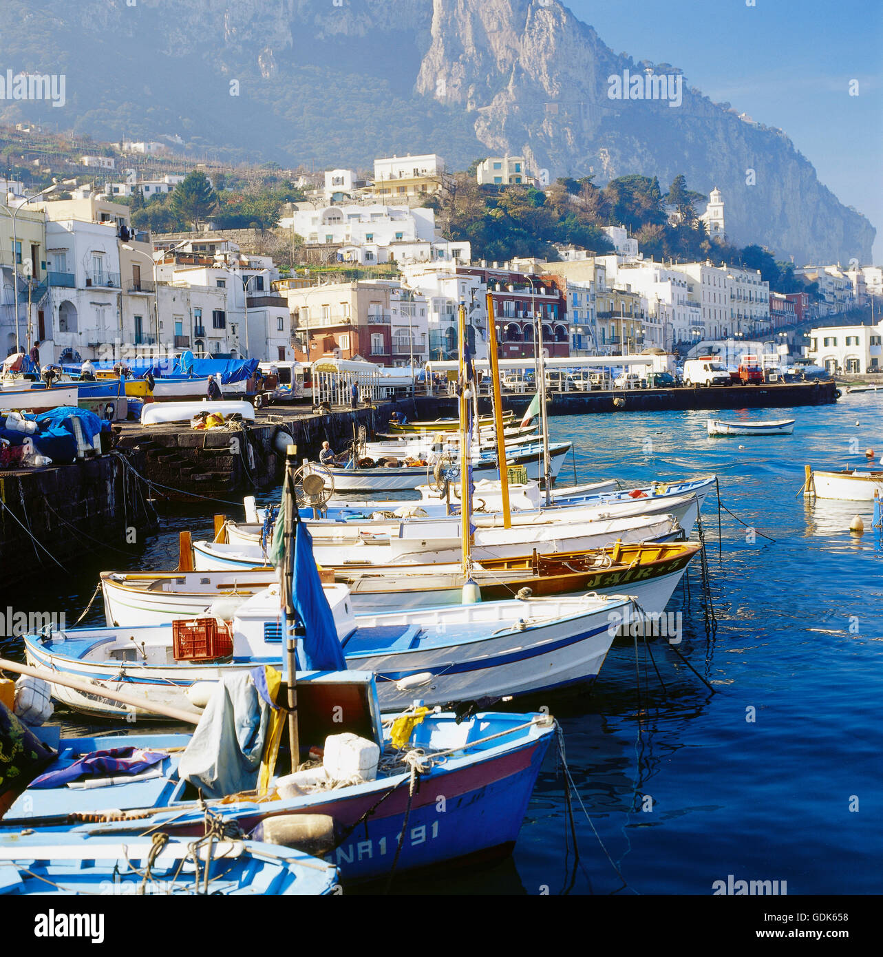 geography / travel, Italy, Capri Isle, harbour, Marina grande (of the ...