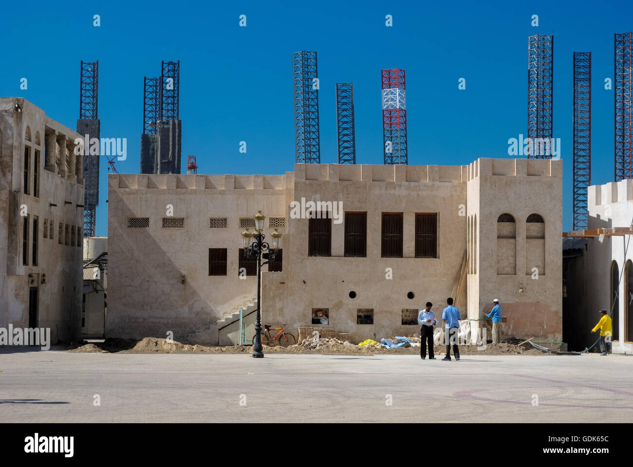 Construction in downtown Sharjah, United Arab Emirates, Middle East ...